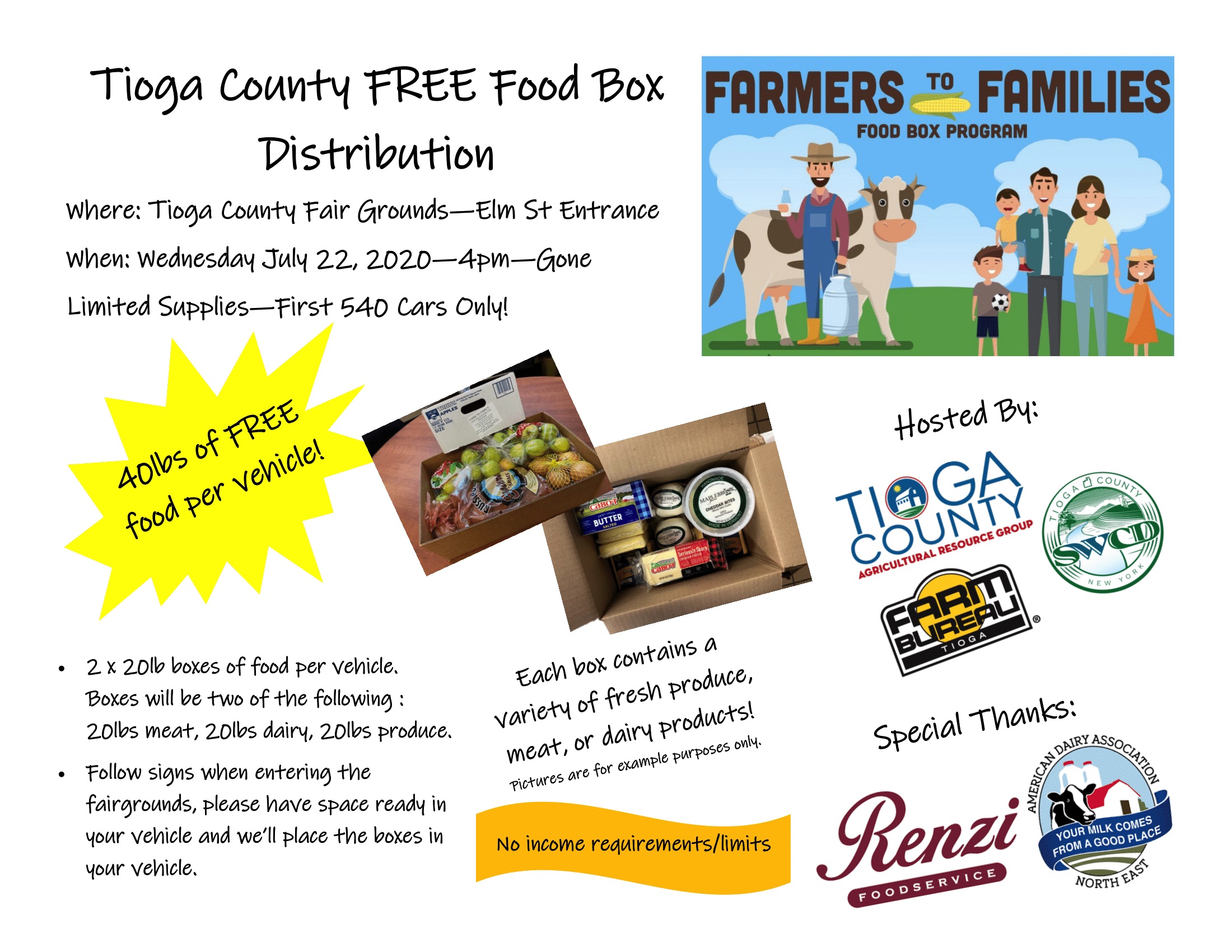 Tioga County to host free food box distribution - Owego Pennysaver Press